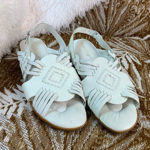 Angel Steps | Shoes | Leather White Trina Moroccan Sandals | Poshmark